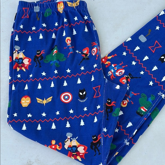 Marvel | Pants | Marvel Blue And Red Superhero Pajama Bottoms | Poshmark